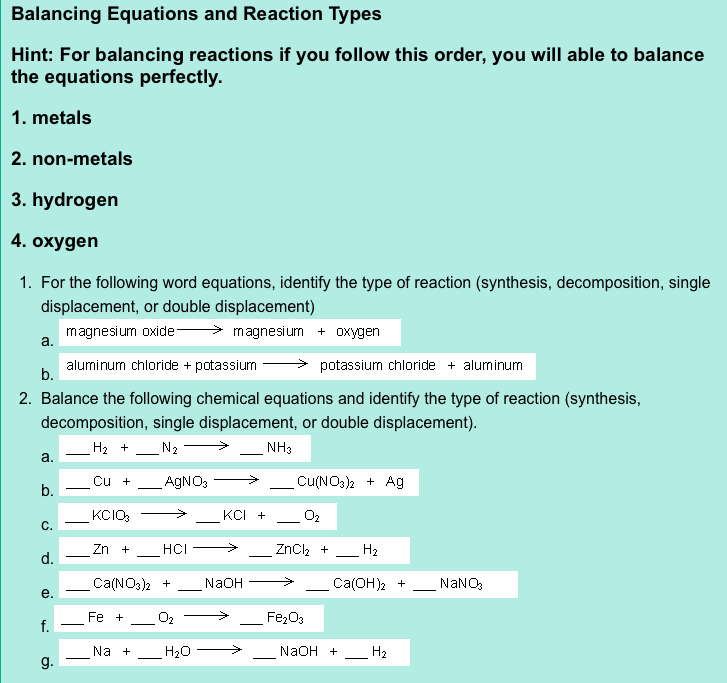 Balance The Following Chemical Equations I Naoh H2so4