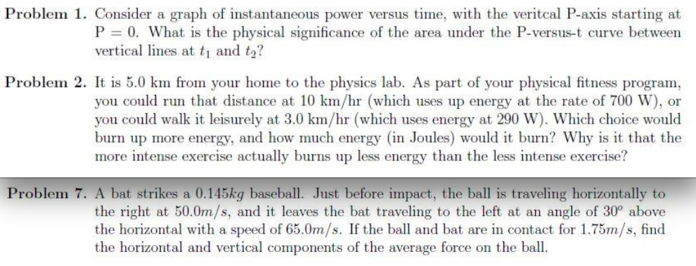Solved Consider a graph of instantaneous power versus time, | Chegg.com