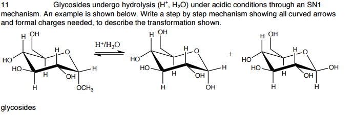 Solved Glycosides undergo hydrolysis (H+, H_2O) under acidic | Chegg.com
