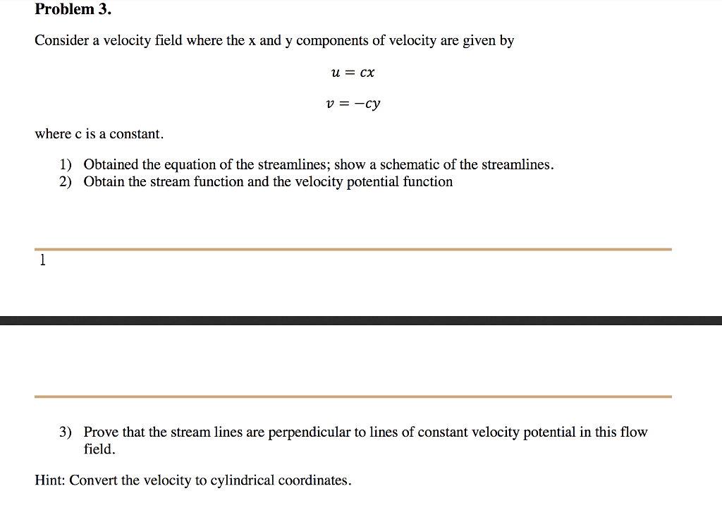 Solved Consider a velocity field where the x and y | Chegg.com