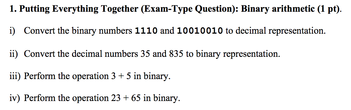 Solved Putting Everything Together (Exam-Type Question): | Chegg.com