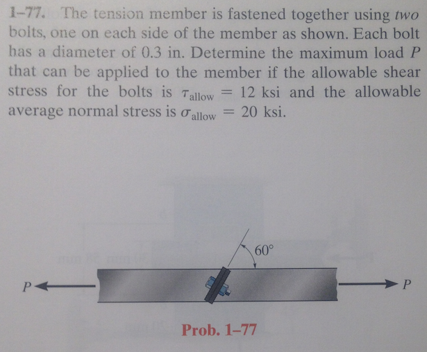 Solved The tension member is faster is fastened together | Chegg.com