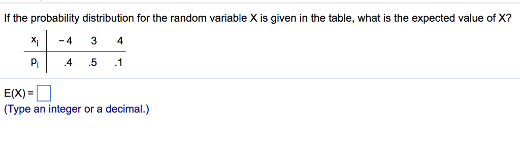 Solved If the probability distribution for the random | Chegg.com