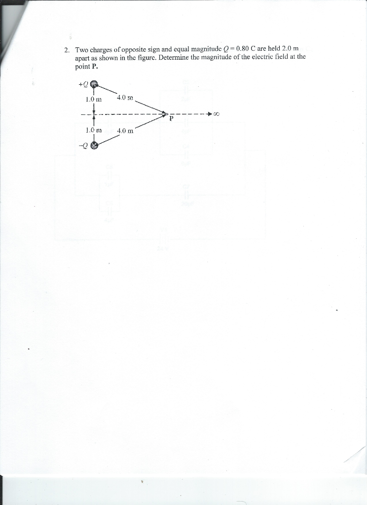 Solved 2. Two charges of opposite sign and equal magnitude | Chegg.com