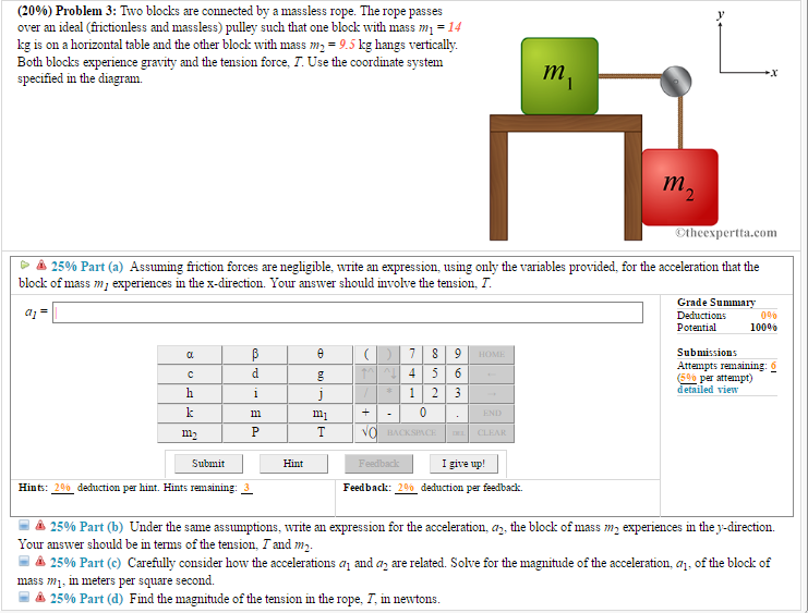 Solved: Two Blocks Are Connected By A Massless Rope. The R... | Chegg.com