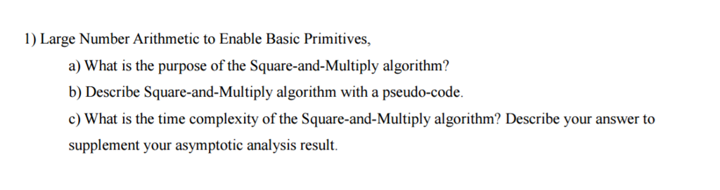Solved Large Number Arithmetic to Enable Basic Primitives, | Chegg.com