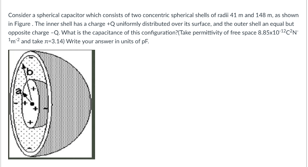 Solved Consider a spherical capacitor which consists of two | Chegg.com