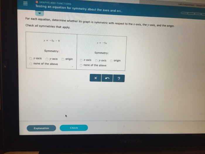 Solved For each equation, determine whether its graph is | Chegg.com