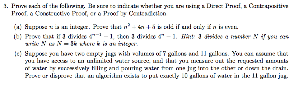 Solved 3. Prove each of the following. Be sure to indicate | Chegg.com