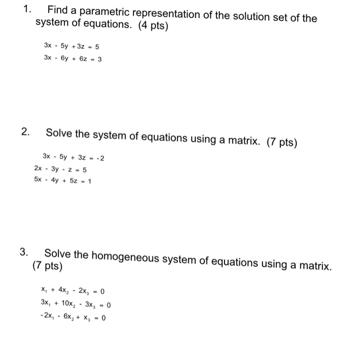 Solved 1. Find a parametric representation of the solution | Chegg.com