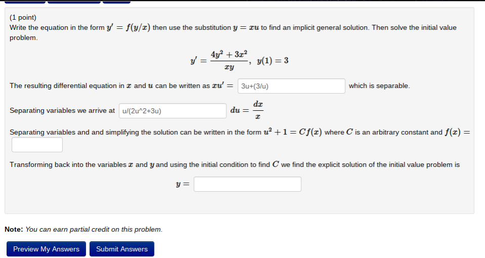 Solved Write the equation in the form y′=f(y/x)y′=f(y/x) | Chegg.com