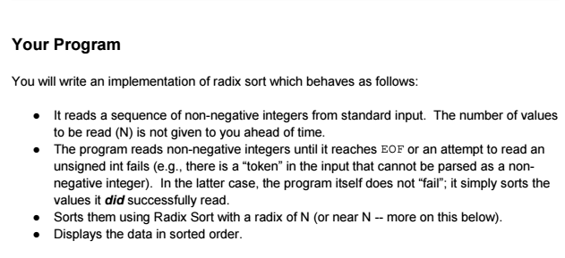 Solved Your Program You will write an implementation of | Chegg.com