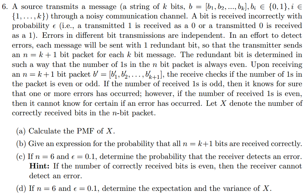 Solved 5 Let N Be A Geometric Random Variable With