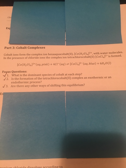 Solved Cobalt ions form the complex ion hexaaquacobalt(II). | Chegg.com