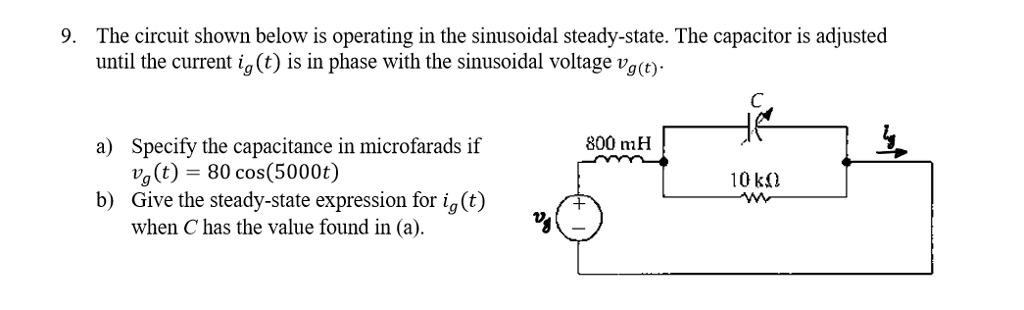 Solved The circuit shown below is operating in the | Chegg.com