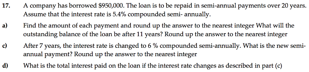 Solved A company has borrowed $950,000. The loan is to be | Chegg.com