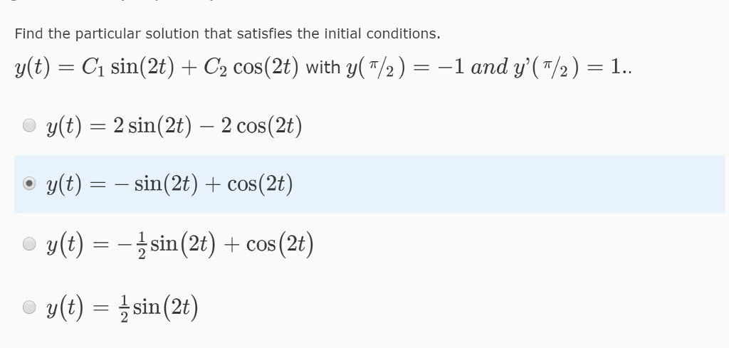 Solved Find the particular solution that satisfies the | Chegg.com