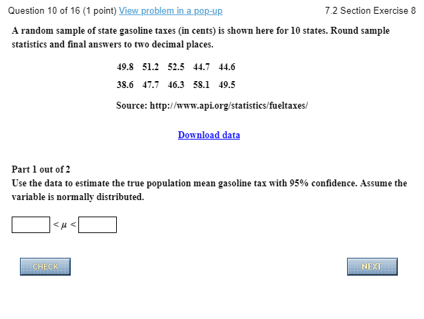 Solved Question 10 of 16 (1 point) View problem in a pop-up | Chegg.com