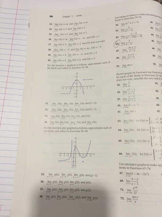 Solved to make educated Use tables of values to limits in | Chegg.com