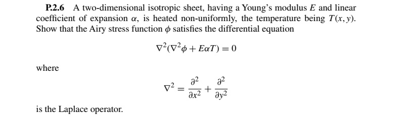 Solved P2.6 A two-dimensional isotropic sheet, having a | Chegg.com