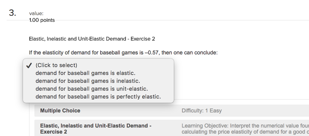 Solved value: 1.00 points Cross-Price Elasticity of Demand | Chegg.com