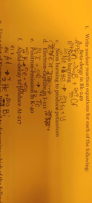 Solved write nuclear reaction for each of the following: (I | Chegg.com