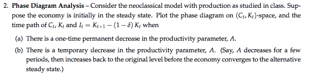 2. Phase Diagram Analysis - Consider the neoclassical | Chegg.com