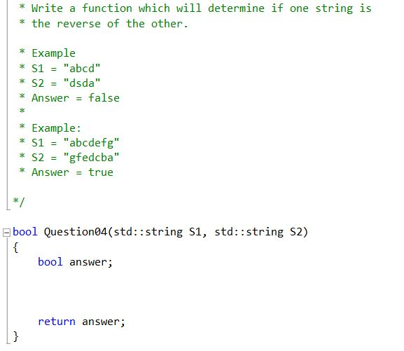 Solved Write a function which will determine if one string | Chegg.com