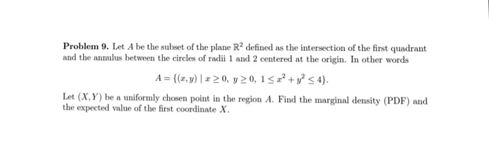 Solved Problem 9. Let A he the subset of the plane R2 | Chegg.com