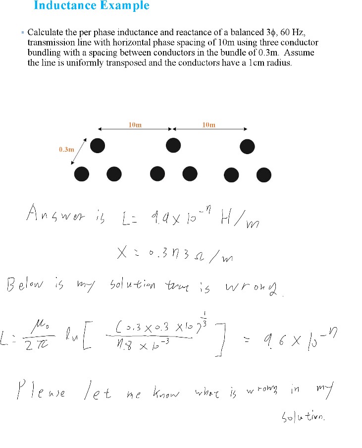Solved Inductance Example Calculate The Per Phase Inductance
