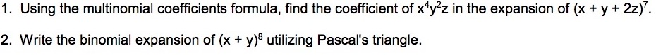 Solved Using the multinomial coefficients formula, find the | Chegg.com