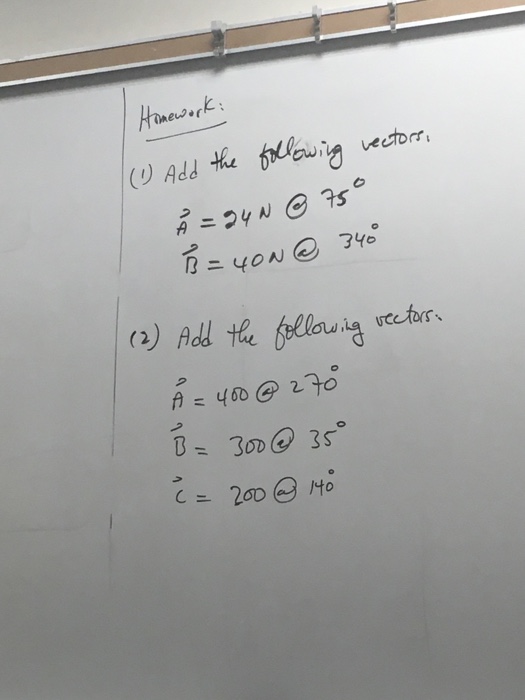 Solved Add the following vectors. A = 24 N @ 75 degree B = | Chegg.com