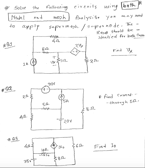 Solved Solve the following circuits using both Nodal and | Chegg.com