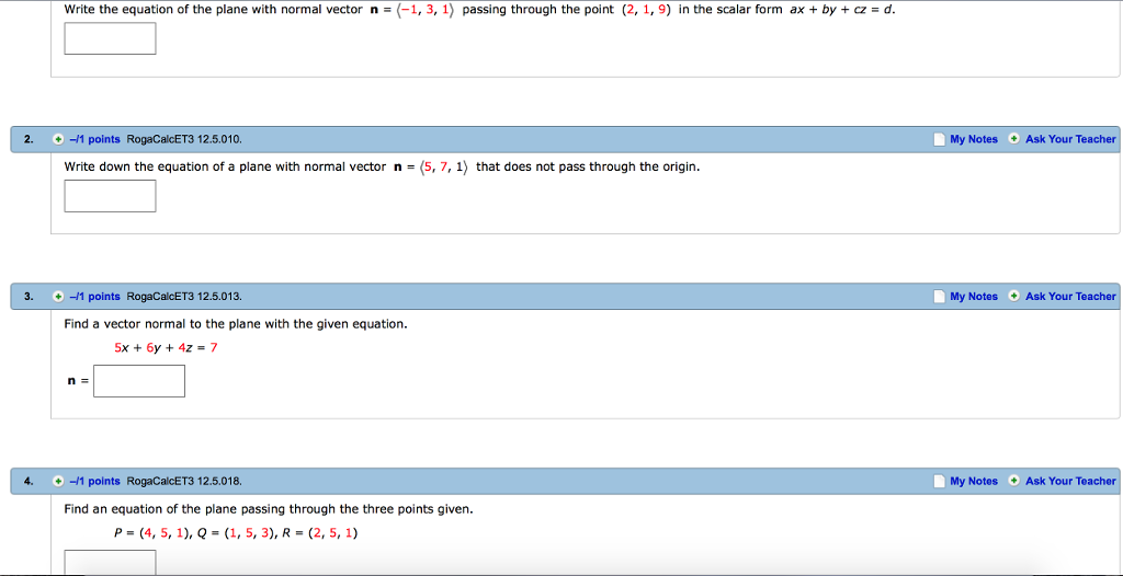 Solved Write the equation of the plane with normal vector n | Chegg.com