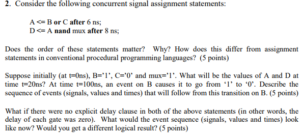 Solved 2. Consider the following concurrent signal | Chegg.com