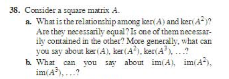 Solved Consider a square matrix A. a. What is the | Chegg.com