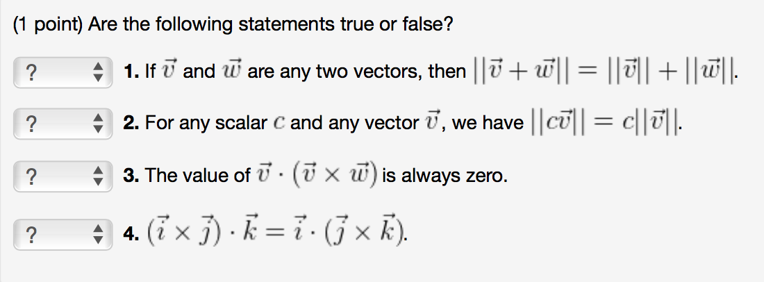 Solved Are the following statements true or false? If V and | Chegg.com