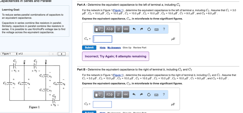 Solved apacitances in Series and Parallel Learning Goal: To | Chegg.com