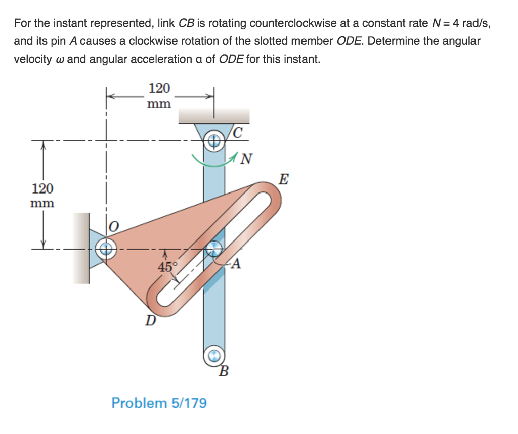 Solved For the instant represented, link CB is rotating | Chegg.com
