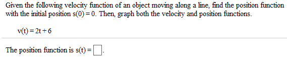 Solved Given The Following Velocity Function Of An Object 