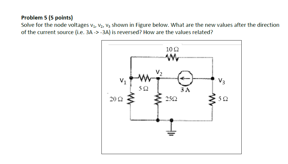 Solved Solve for the node voltages v1, v2, v3 shown in | Chegg.com