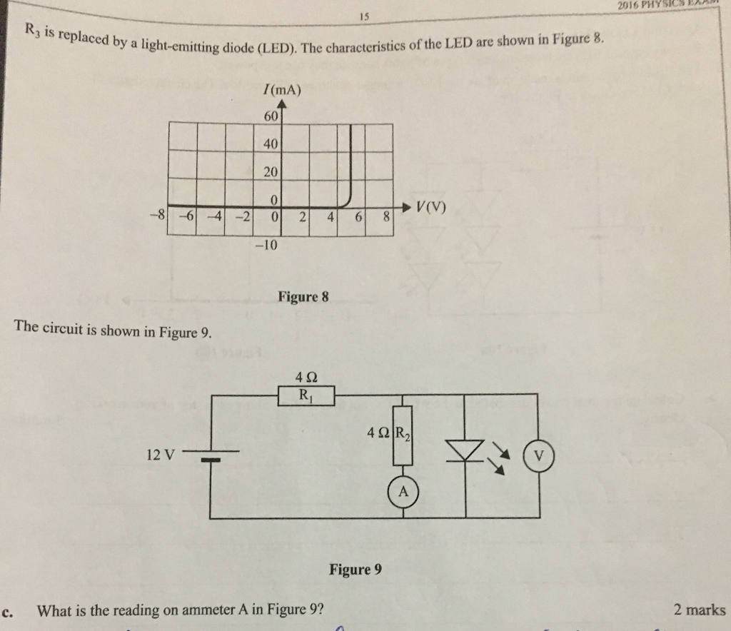 Solved 2016 PHYSIES D 15 Rj is replaced by a light-emitting | Chegg.com