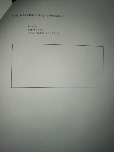 Solved Predict the output of this program fragment: int i = | Chegg.com