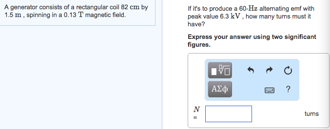 Solved A generator consists of a rectangular coil 82 cm by | Chegg.com