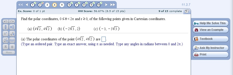 Solved Find the polar coordinates, 0 ^ theta
