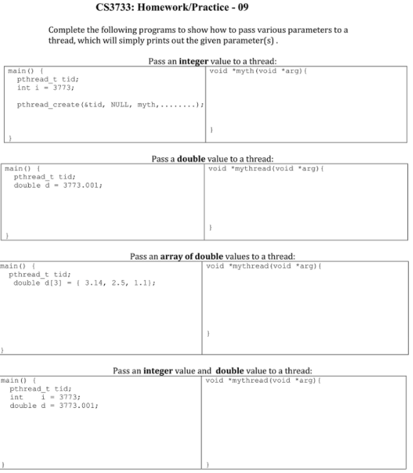 Solved CS3733: Homework/Practice 09 Complete the following | Chegg.com