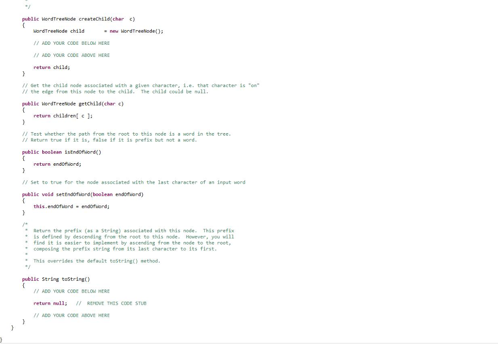 Solved WordTree Data Structure Here we define a special kind | Chegg.com