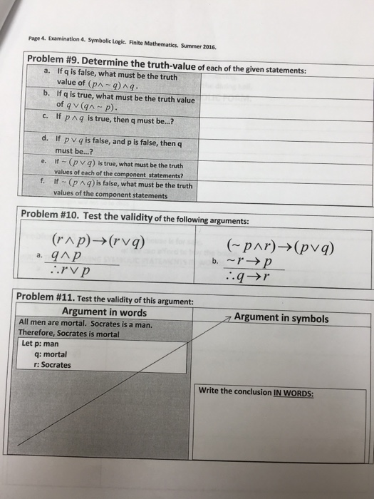 Solved Determine The Truth Value Of Each Of The Given