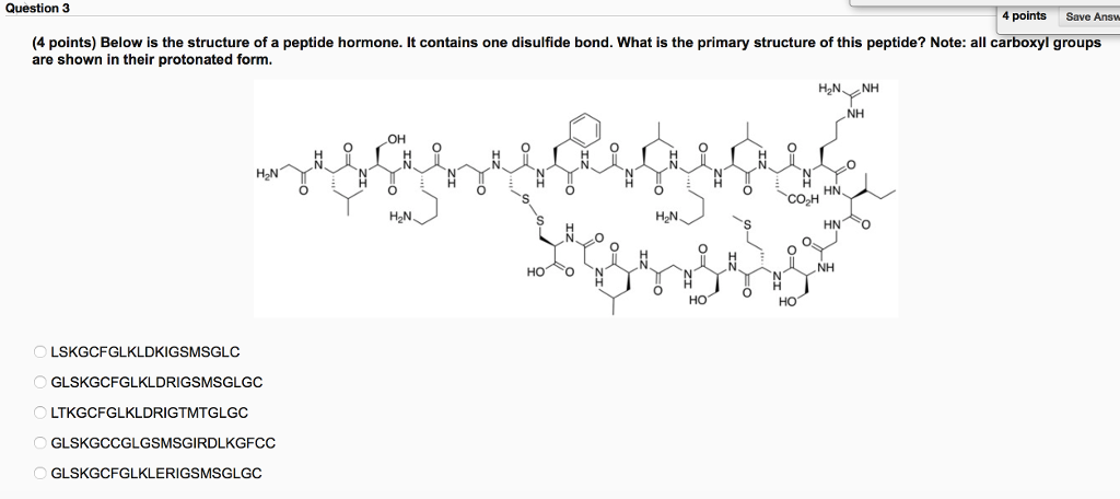 Solved Below is the structure of a peptide hormone. It | Chegg.com
