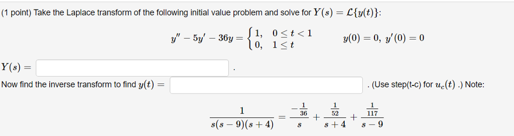Solved Take the Laplace transform of the following initial | Chegg.com